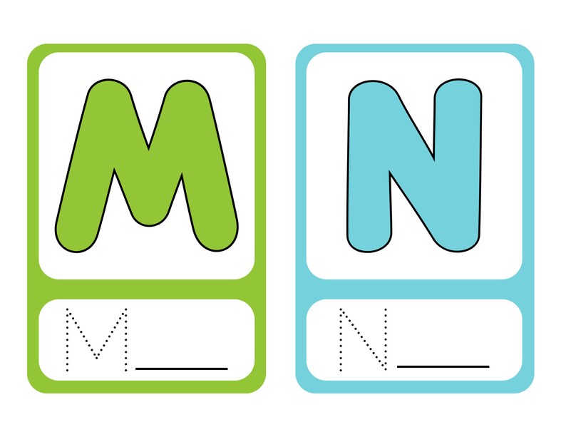 Tarjetas didácticas A-Z imprimibles para niños con calco - Etsy México