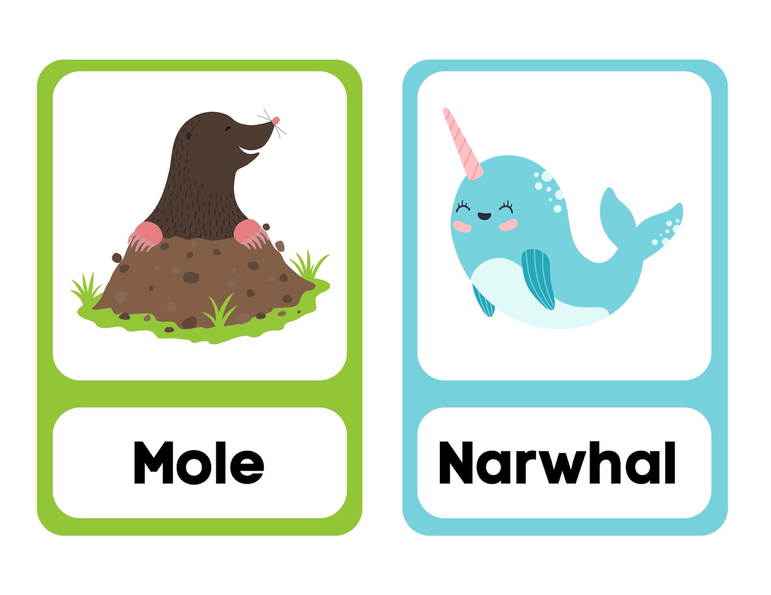 Printable Kids A-Z Flashcards - Animal Theme, Digital Download 11in X 8 ...