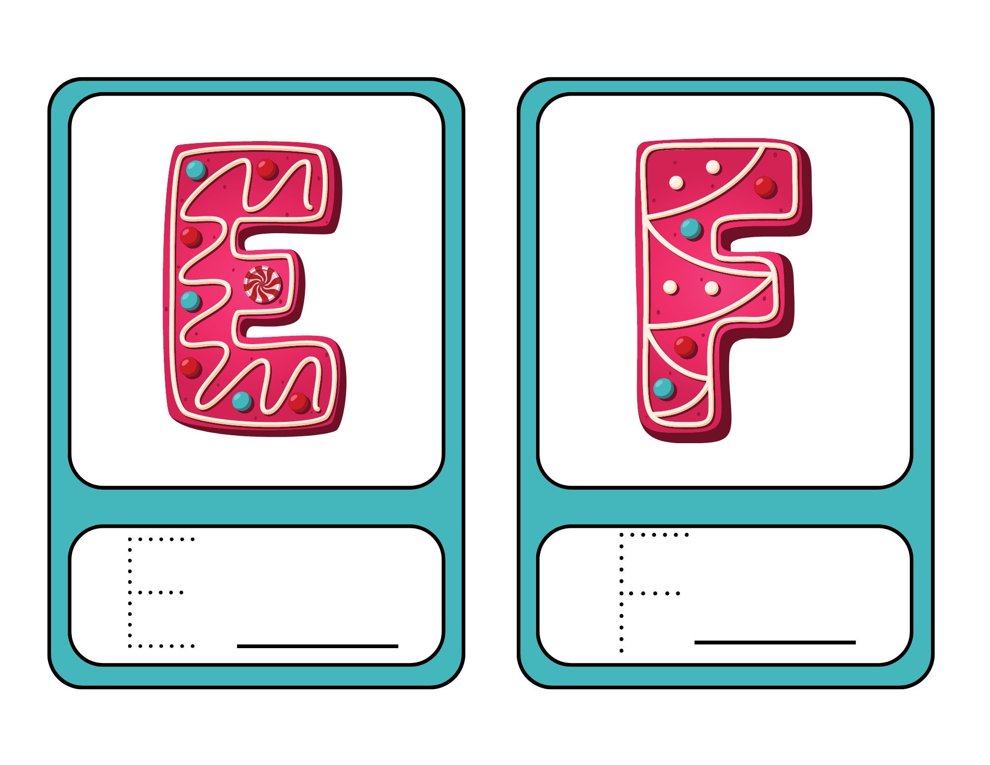 Printable Kids A-Z Flashcards With Coloring and Tracing - Valentine's ...