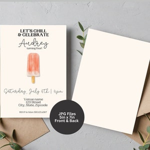Personalized Let's Chill & Celebrate Popsicle Birthday Invitation With ...