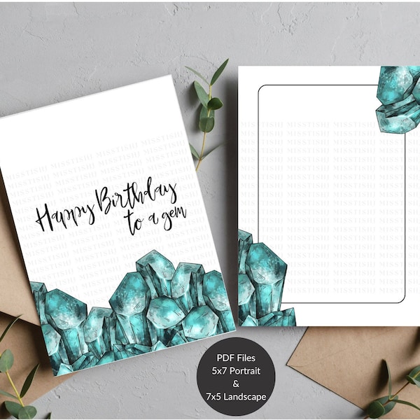 Gem Birthday Card - Etsy