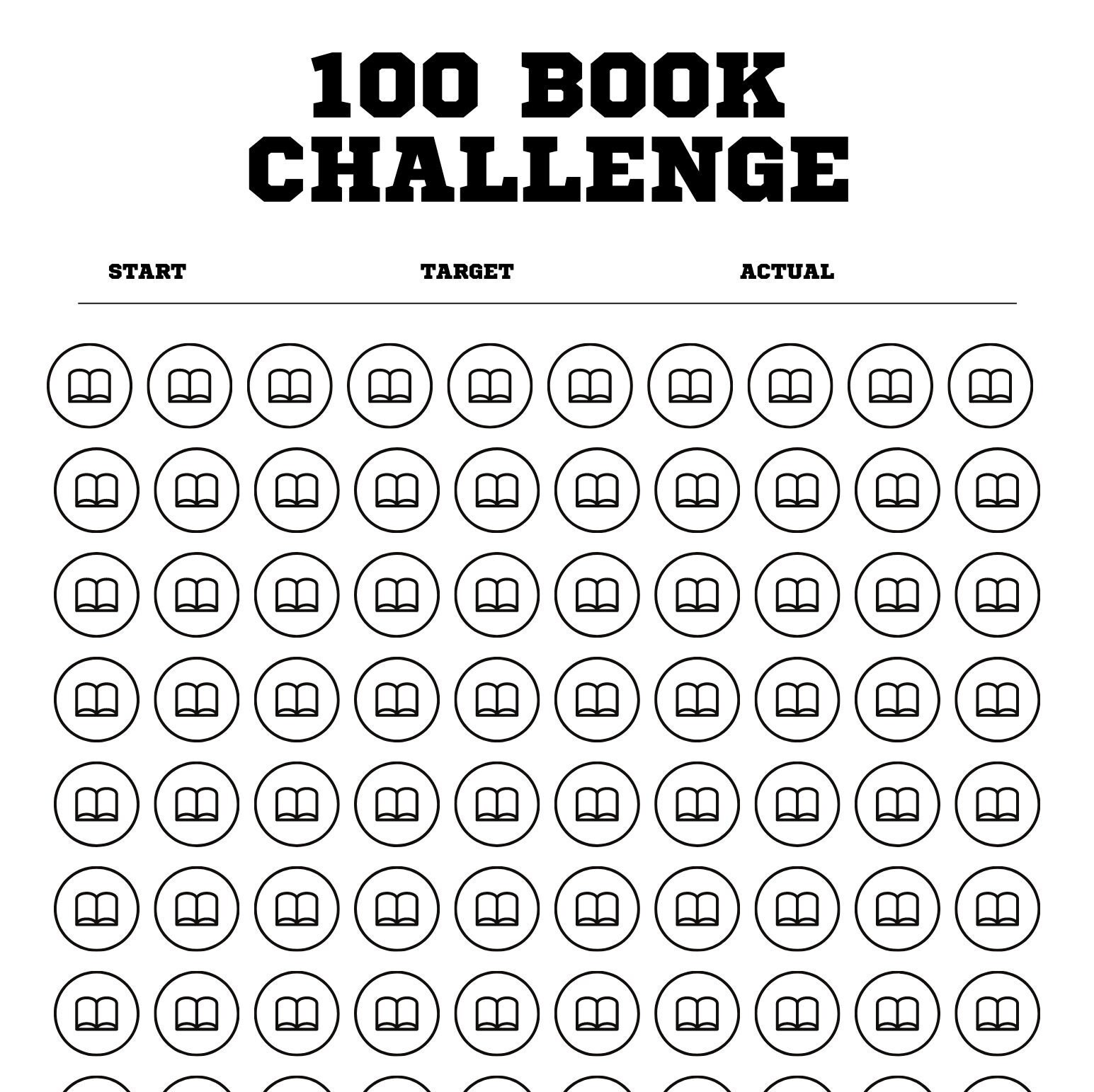 5 Page Printable Book Challenge With Multiple Challenges - Black ...