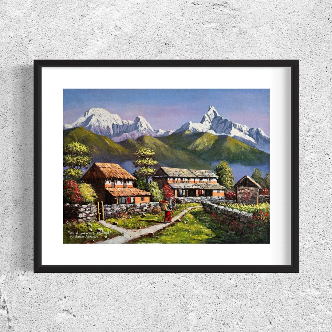 Annapurna and Fishtail: Oil Painting of A Pair of Himalayan Giants - Etsy