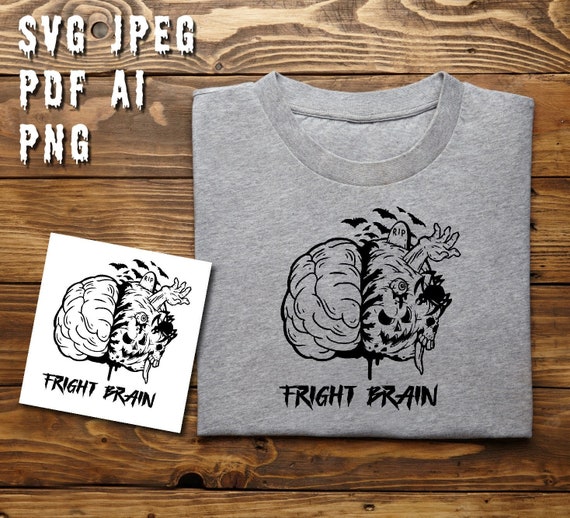 Fright Brain SVG Halloween Svg Horror Svg Scary Svg Scary - Etsy