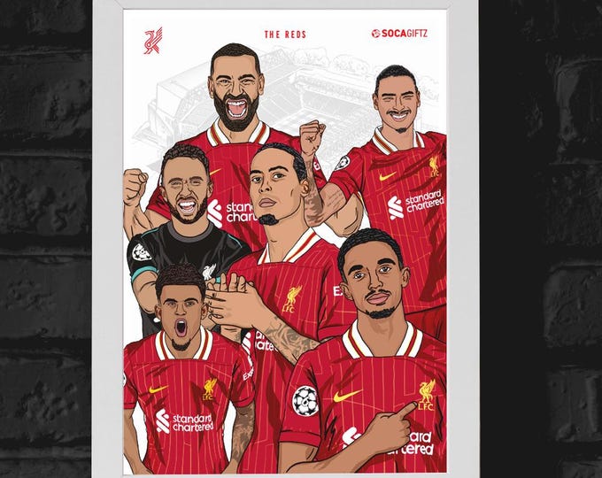 Liverpool 24/25 Super Six - A4 Poster Print of Liverpool's Star Players ...