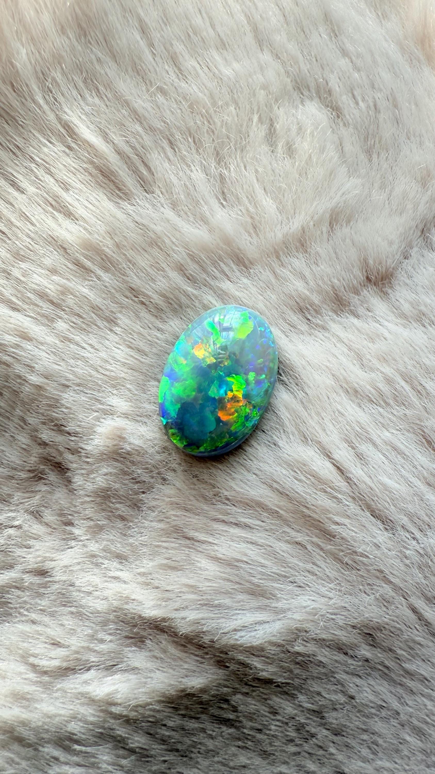 6.6ct Double-sided Semi-black Opal – Australian Natural Solid Opal ...