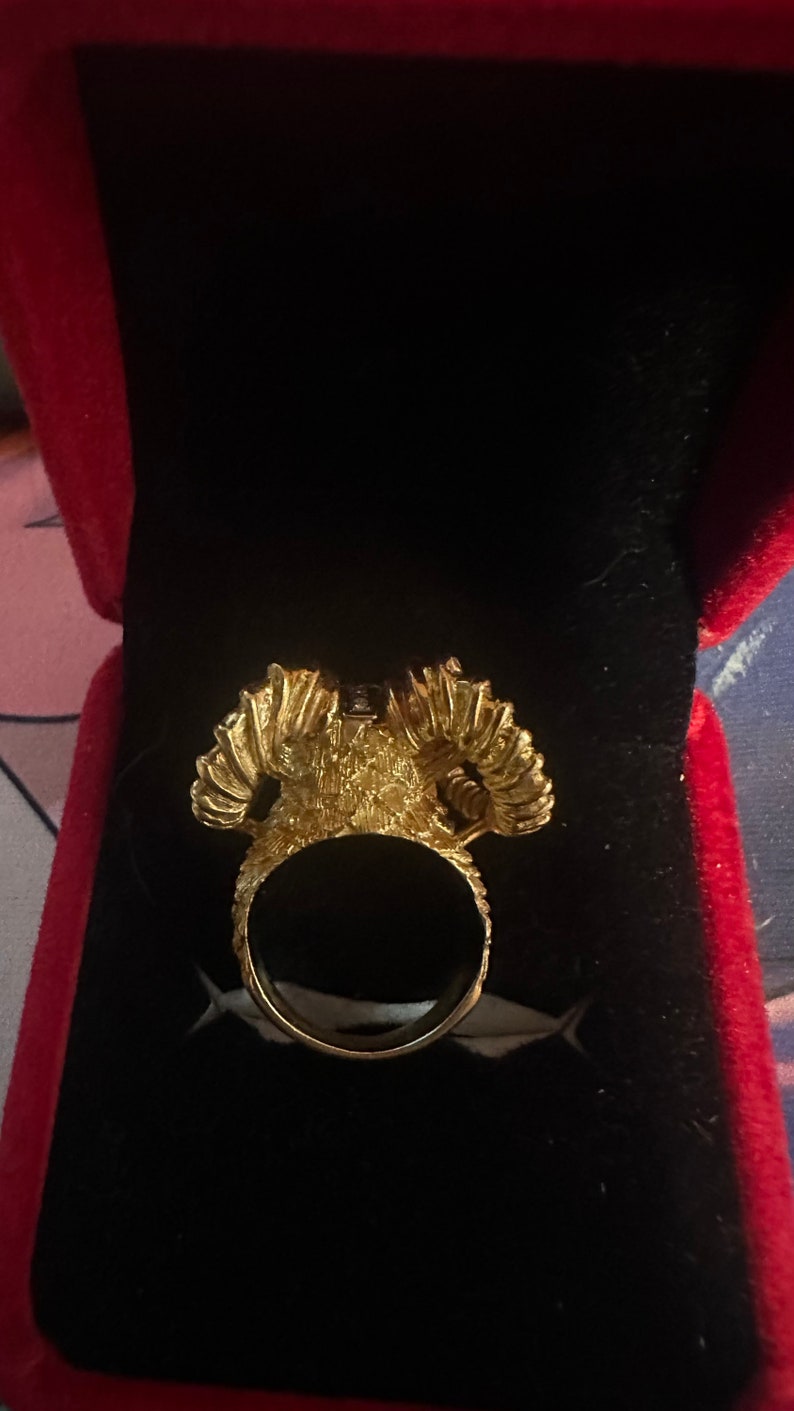 Vintage Gold Ram Ring 18k - Etsy