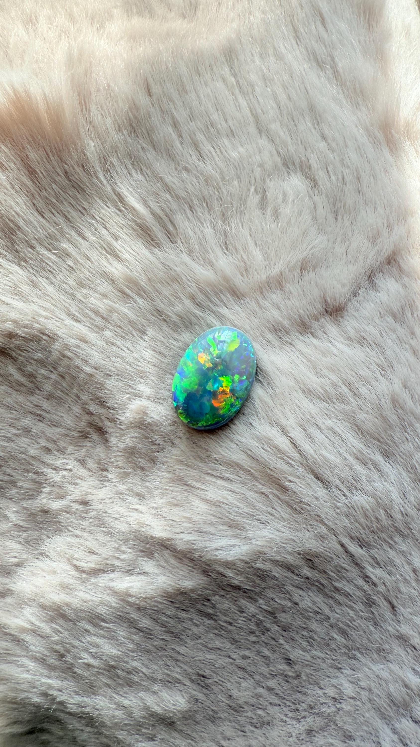 6.6ct Double-sided Semi-black Opal – Australian Natural Solid Opal ...