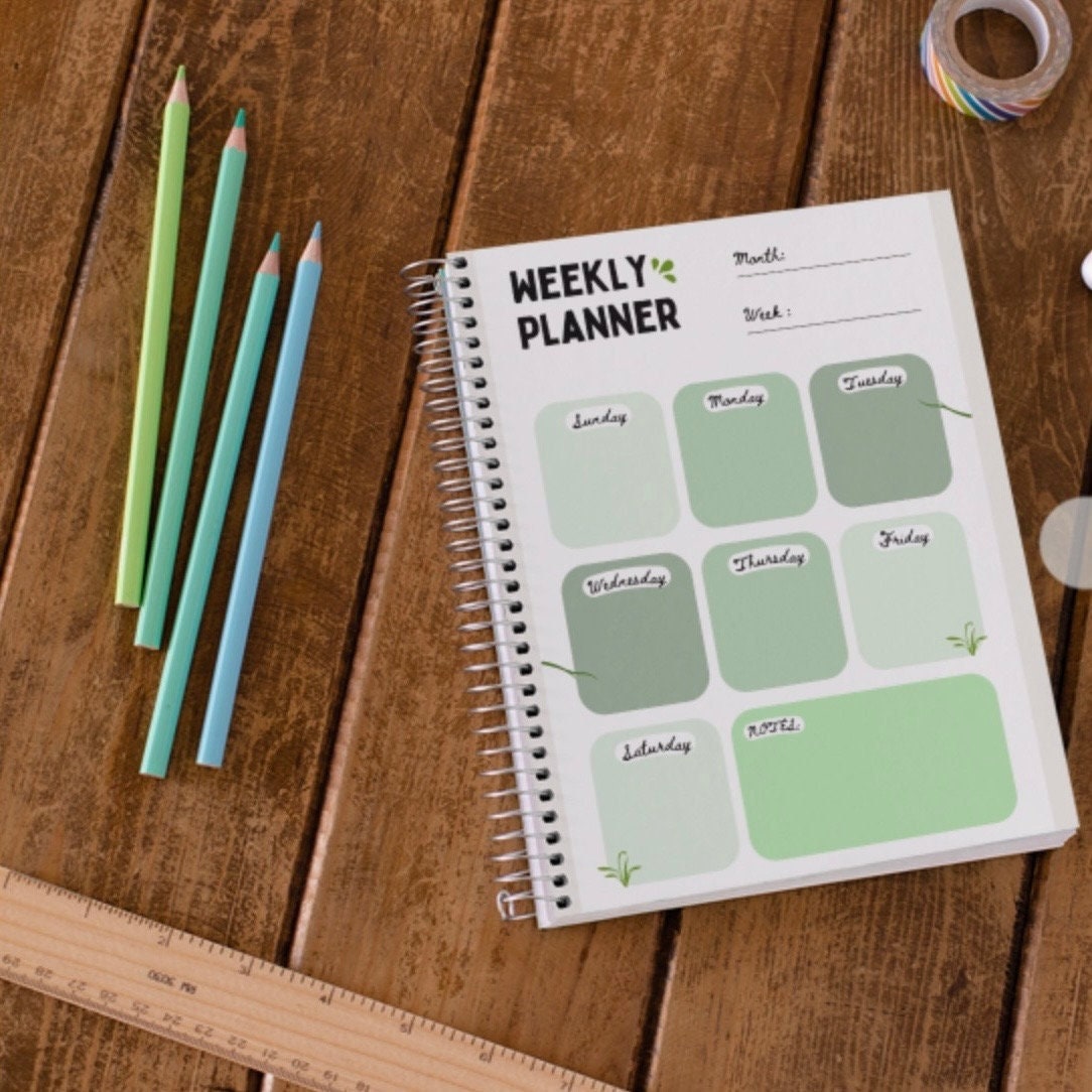 Printable Weekly Planner, Instant Download, Single Page Schedule - Etsy