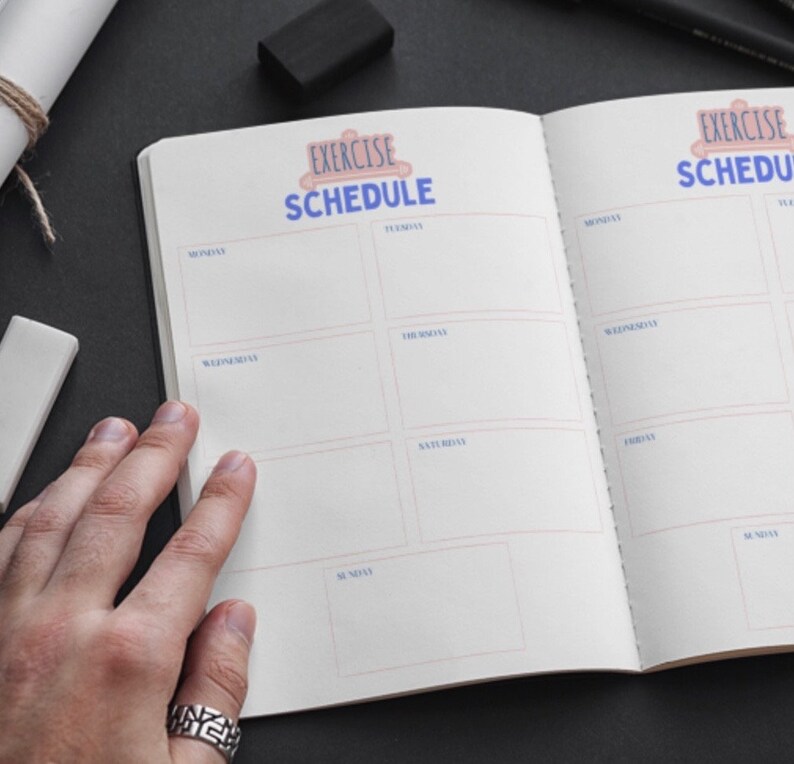 Weekly Exercise Schedule, Health Planner, Gym Daily Schedule, Single ...