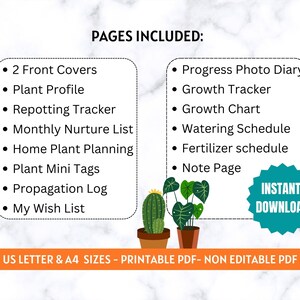 Indoor Plant Journal| Printable Planner| Houseplant Organizer| Plant ...
