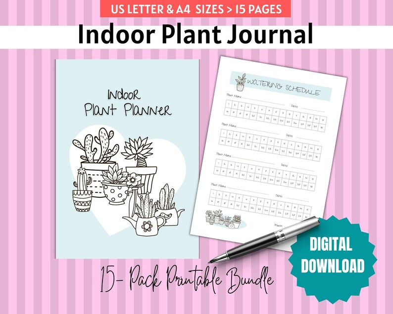 Indoor Plant Journal| Printable Planner| Houseplant Organizer| Plant ...