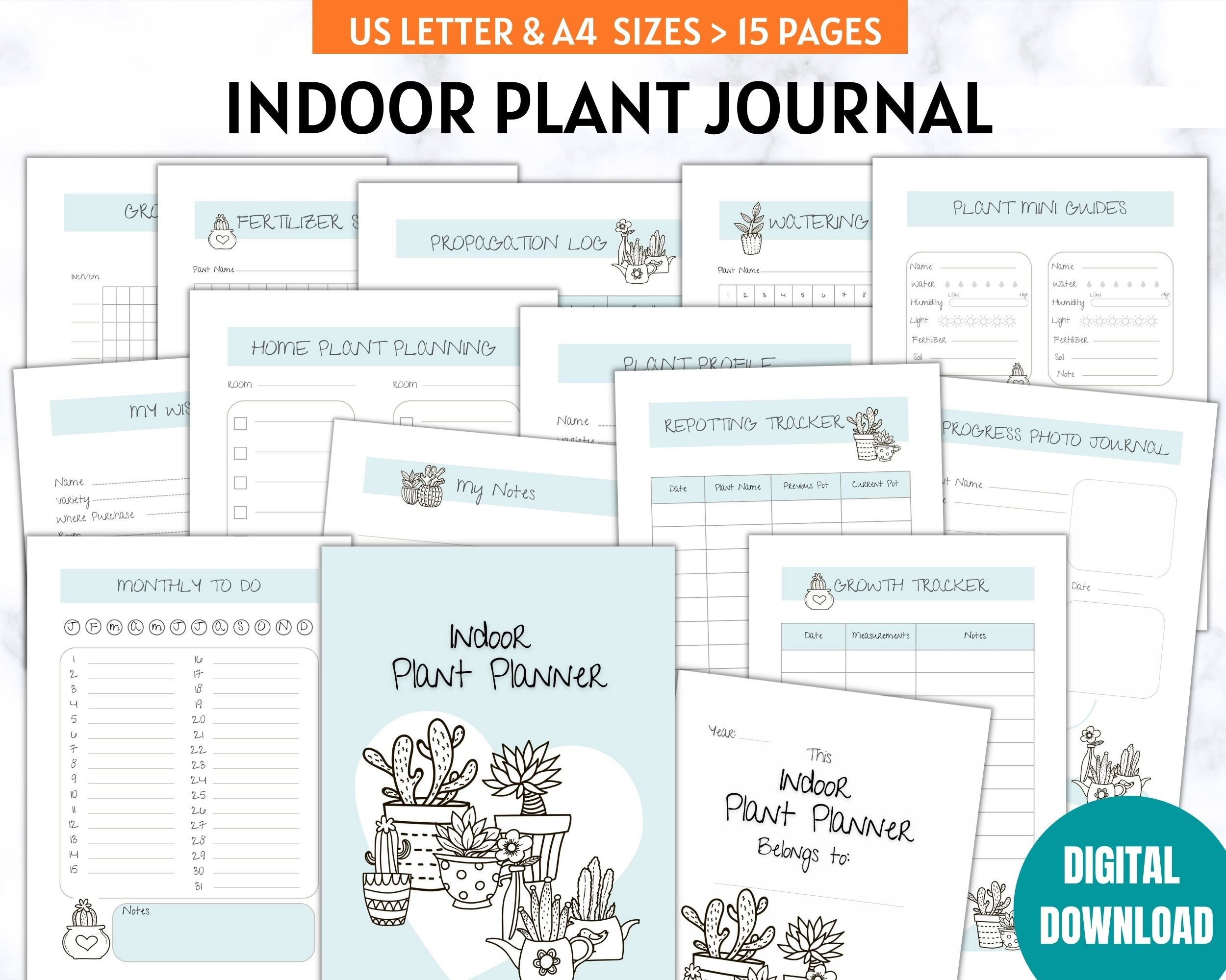 Indoor Plant Journal| Printable Planner| Houseplant Organizer| Plant ...
