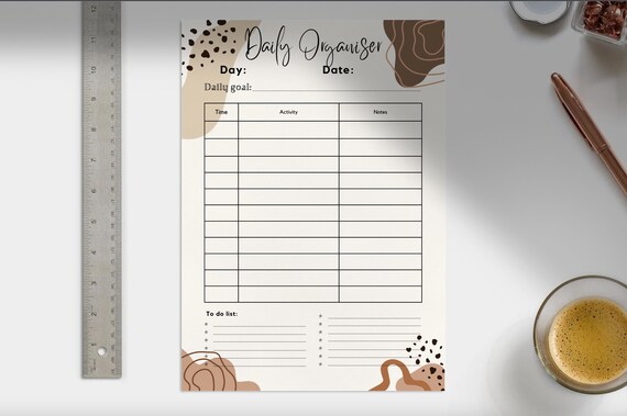 Printable Daily Planner/organiser Modern Abstract Earthy - Etsy