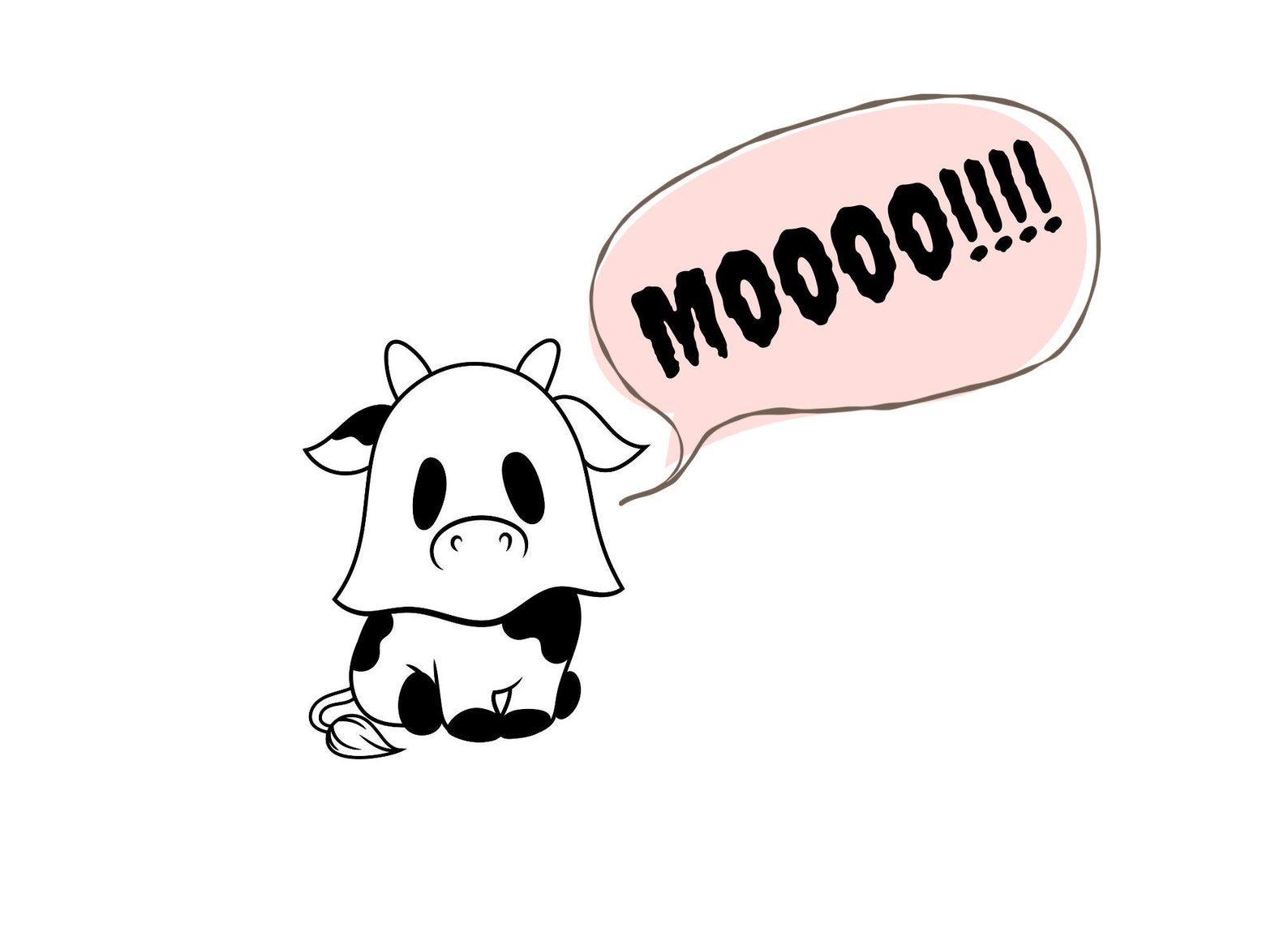 Cute Cow Ghost Digital Download - Etsy