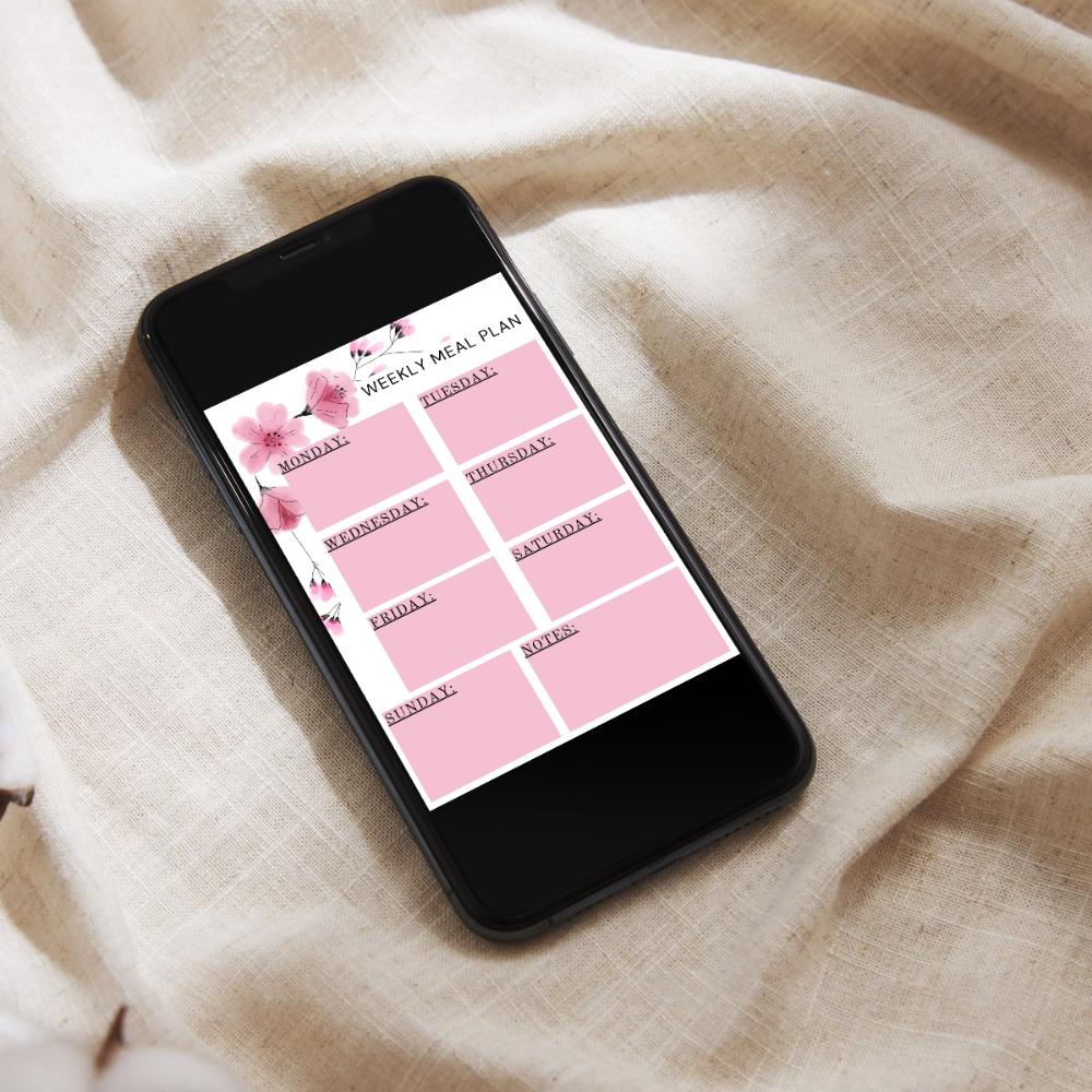 Printable Digital Meal Planner Weekly Menu Organizer Instant Download ...