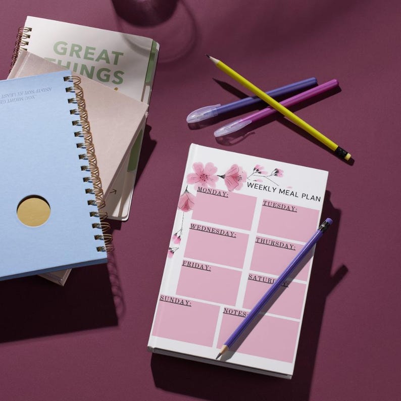 Printable Digital Meal Planner Weekly Menu Organizer Instant Download ...