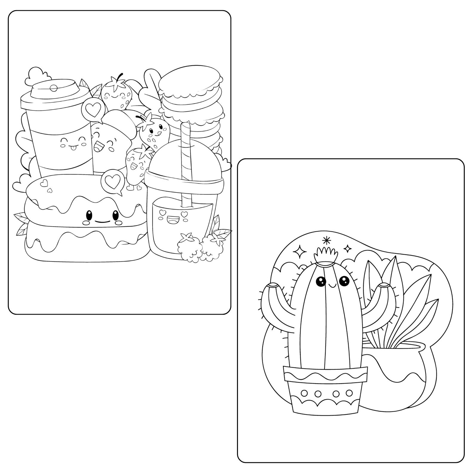 Coloring Pages Set of 50 Pages. Cute Coloring Pages for Children and ...