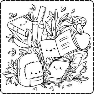 Coloring Pages Set of 50 Pages. Cute Coloring Pages for Children and ...