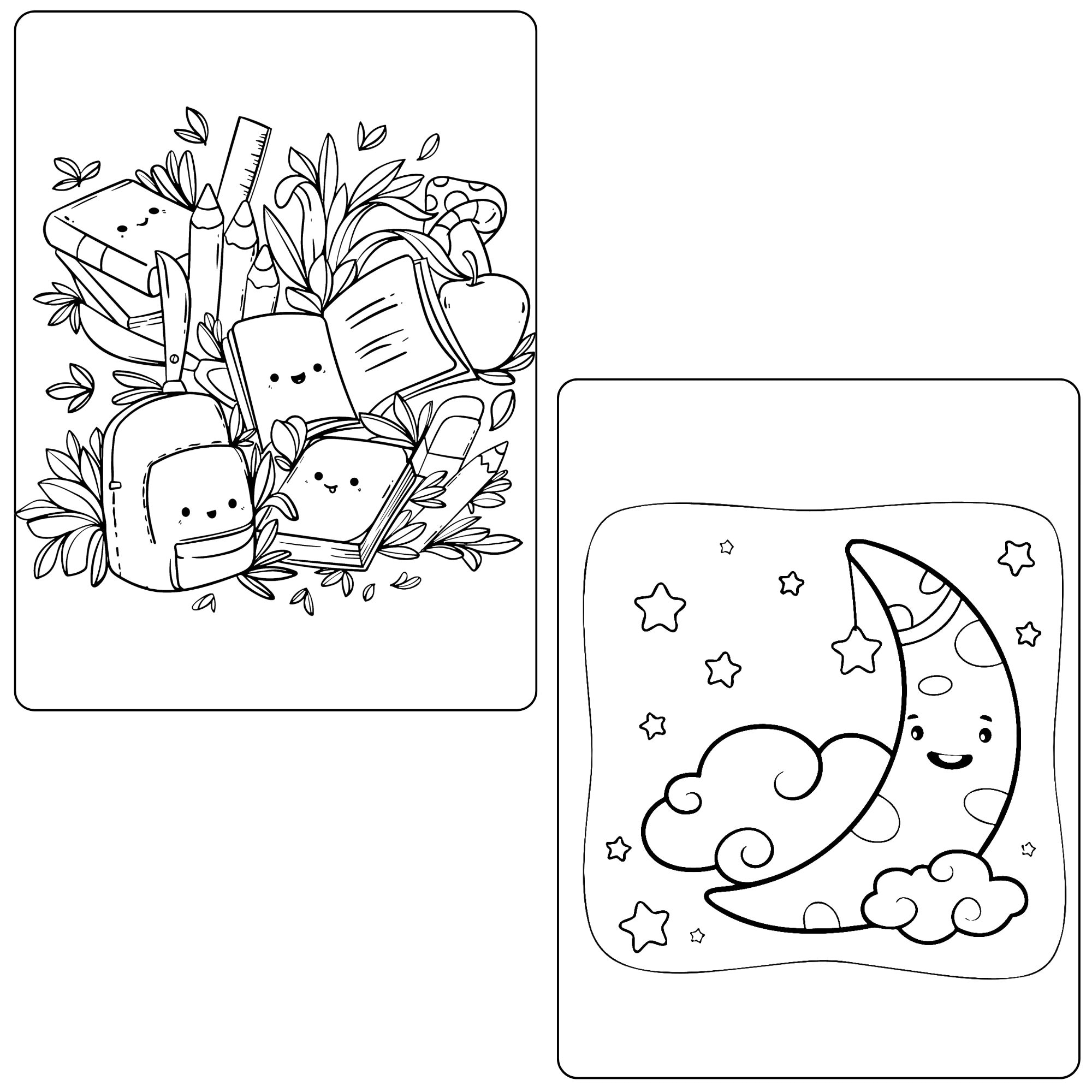 Coloring Pages Set of 50 Pages. Cute Coloring Pages for Children and ...