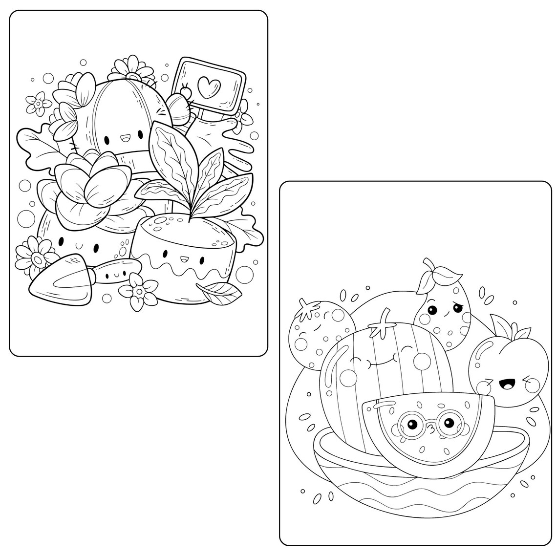 Coloring Pages Set of 50 Pages. Cute Coloring Pages for Children and ...