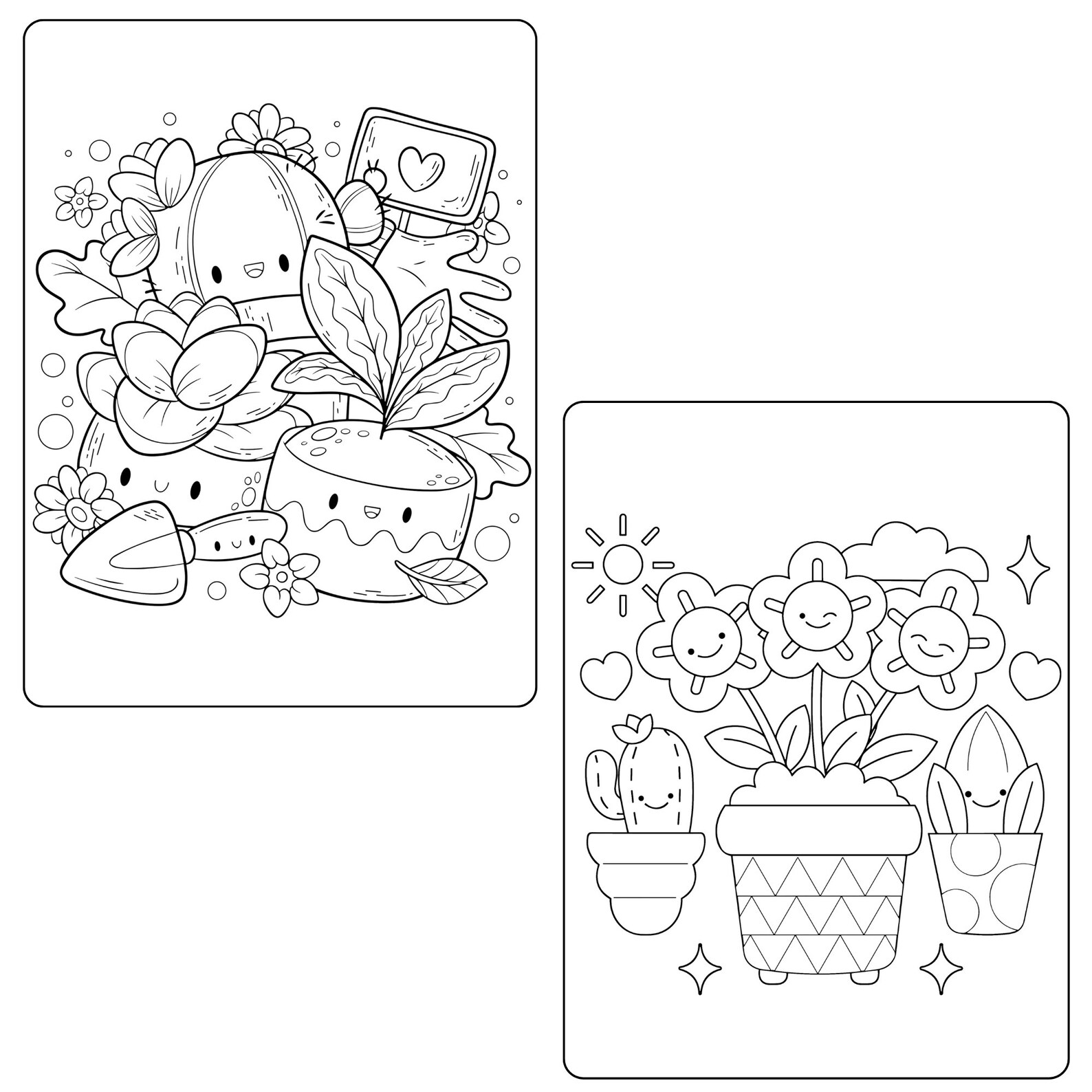 Coloring Pages Set of 50 Pages. Cute Coloring Pages for Children and ...