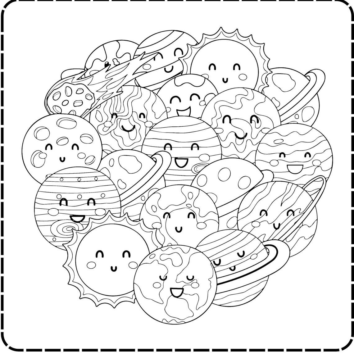 Coloring Pages Set of 50 Pages. Cute Coloring Pages for Children and ...