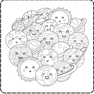 Coloring Pages Set of 50 Pages. Cute Coloring Pages for Children and ...