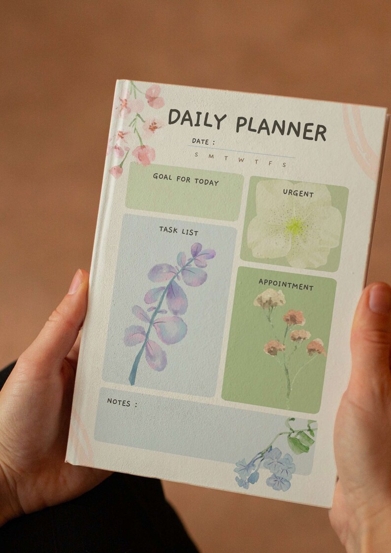 Cute Daily Planner Flowers 2023 PNG SVG JPG Retro Pdf - Etsy