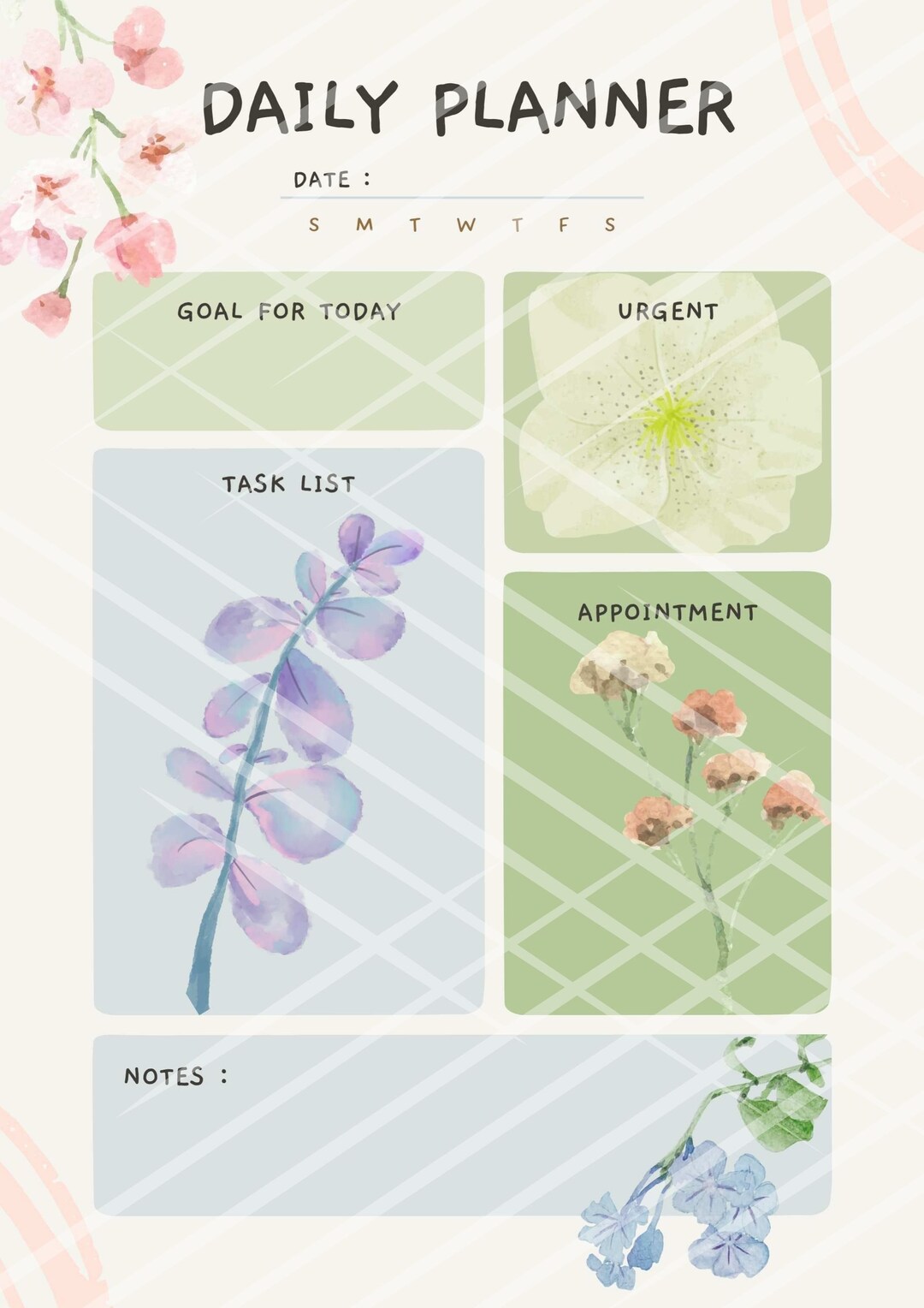 Cute Daily Planner Flowers 2023 PNG SVG JPG Retro Pdf - Etsy