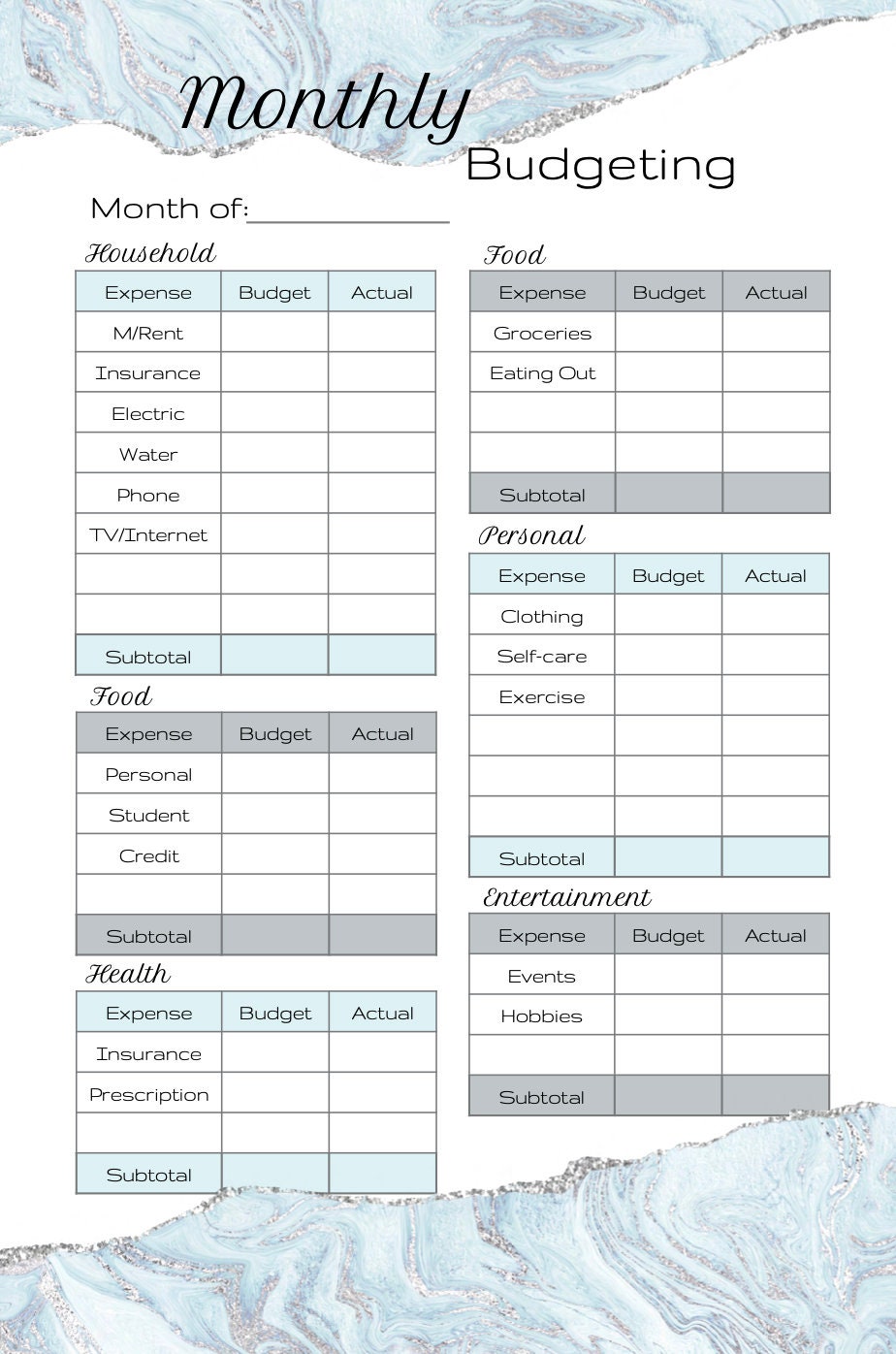 A4 PRINTABLE Money Mindset Budgeting Planner Template (36 Pages) - Etsy