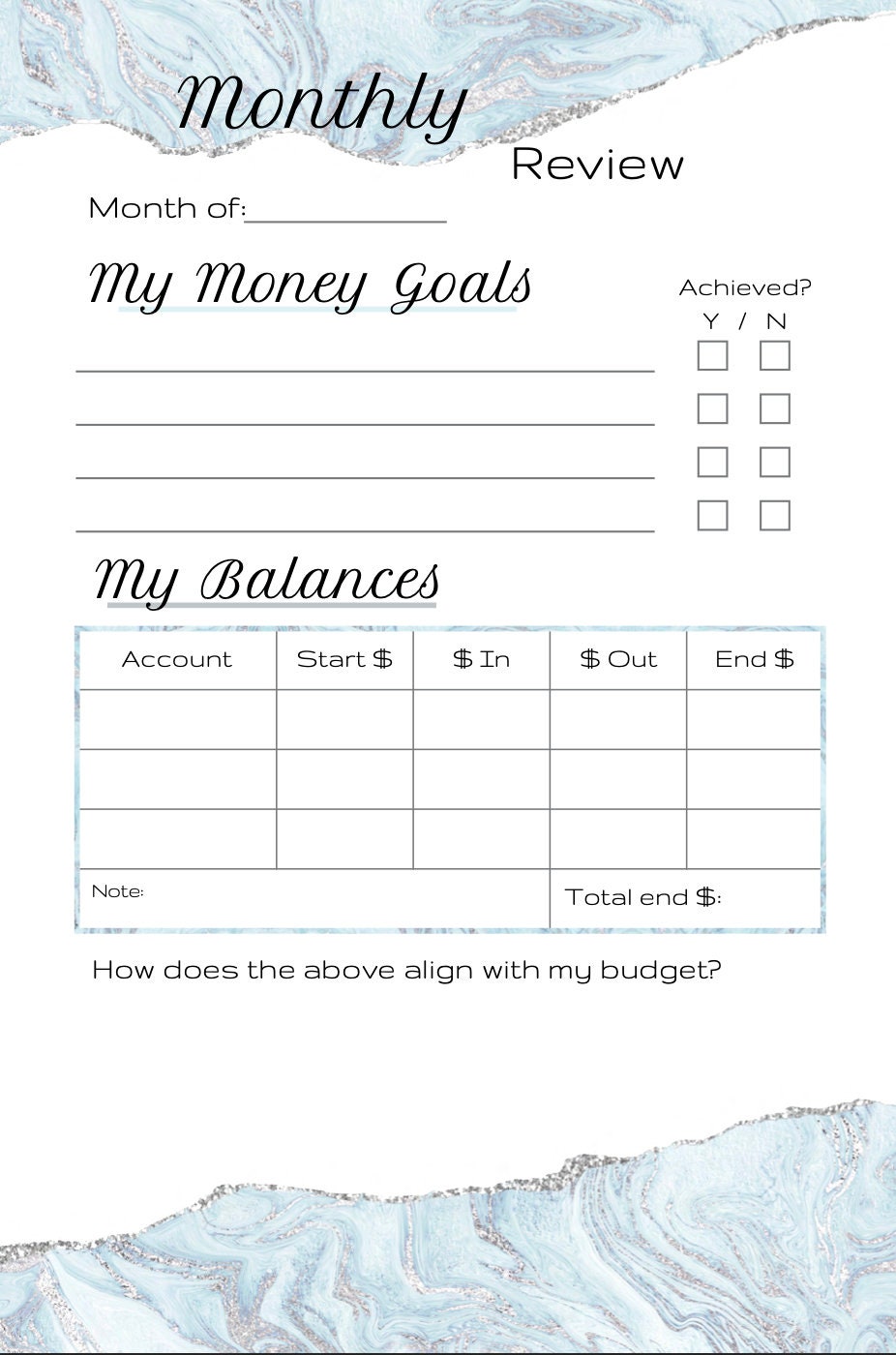 A4 PRINTABLE Money Mindset Budgeting Planner Template (36 Pages) - Etsy