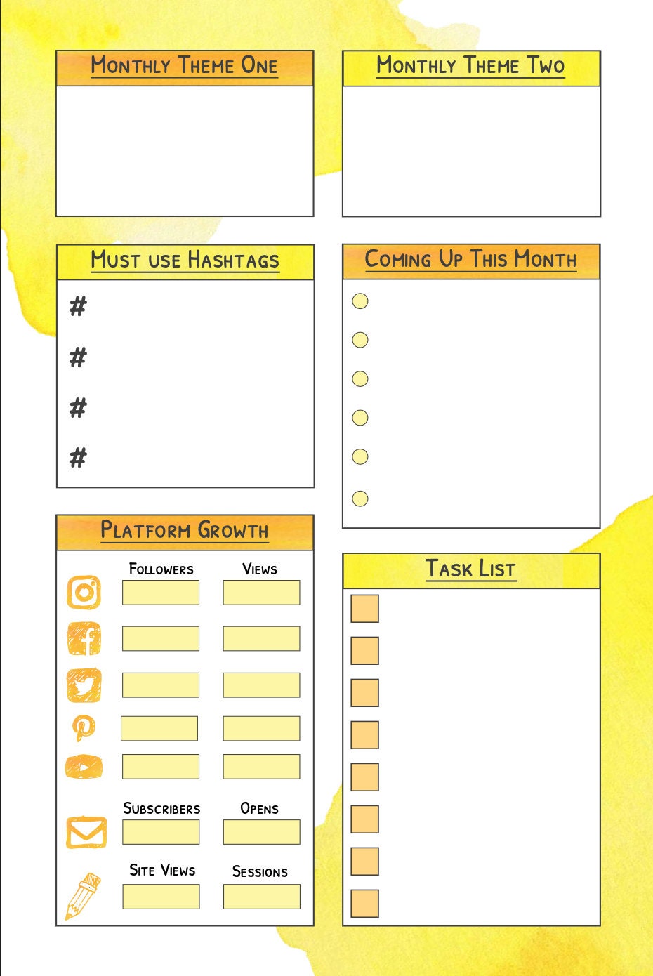 A4 PRINTABLE Content Creator Planner Template (28 Pages) - Etsy