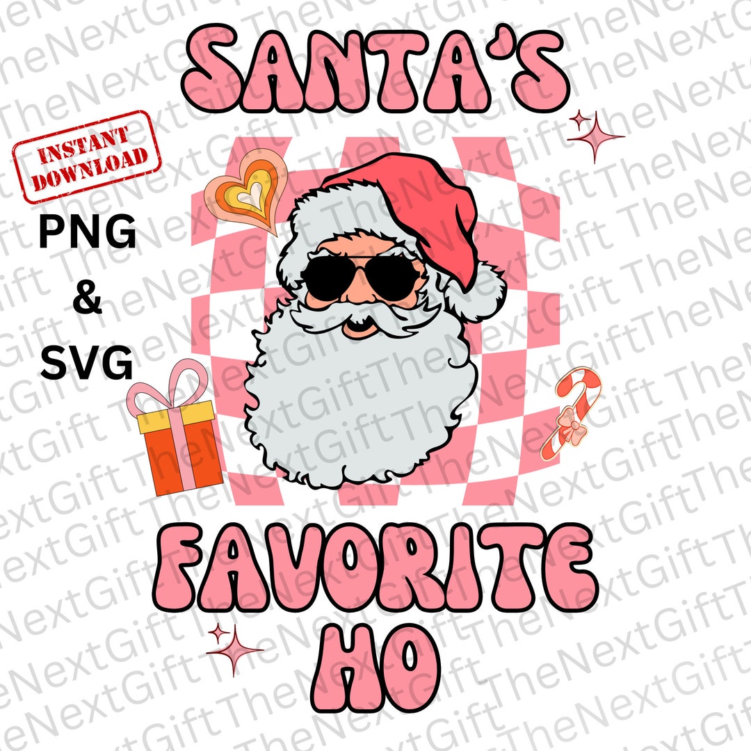 Santas Favorite Ho Svg Santas Favorite Ho Png Pink Christmas Etsy
