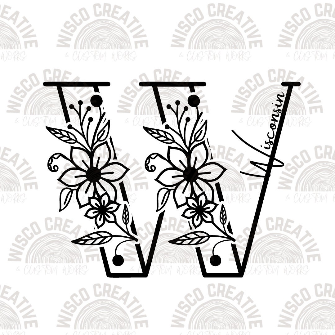 Wisconsin Floral SVG - Cut File - Cricut - Glowforge - Commercial Use ...