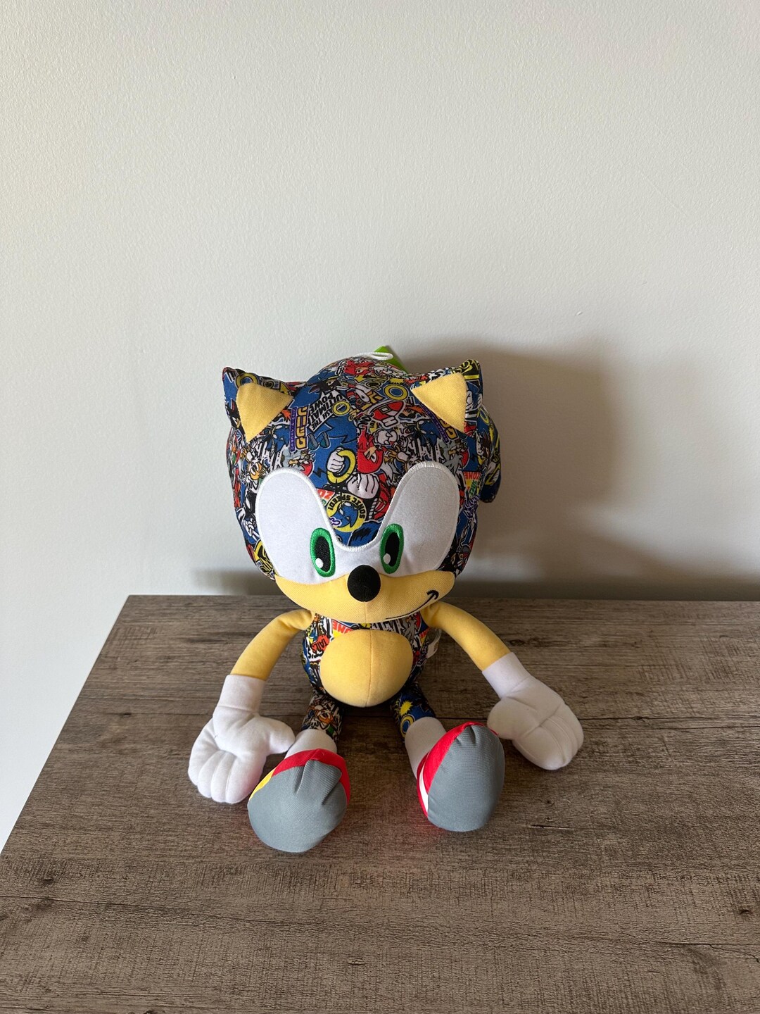 Sonic the Hedgehog Sticker Bomb Graffiti Plush Stuffed Toy 18 Inch Long ...