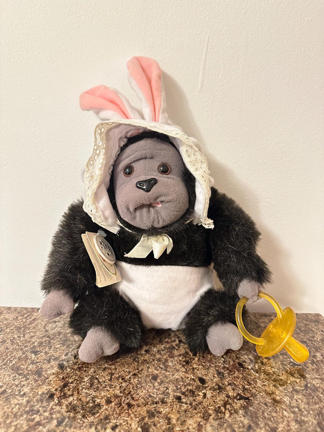 Russ Berrie 1980s Bungo Monkey With Bunny Ears 9 Inch Plush Stuffed ...