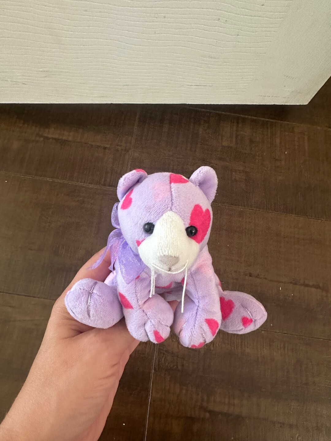 Mary Meyer Cat Purple With Hearts Plush Stuffed Animal Toy 5 Inch - Etsy