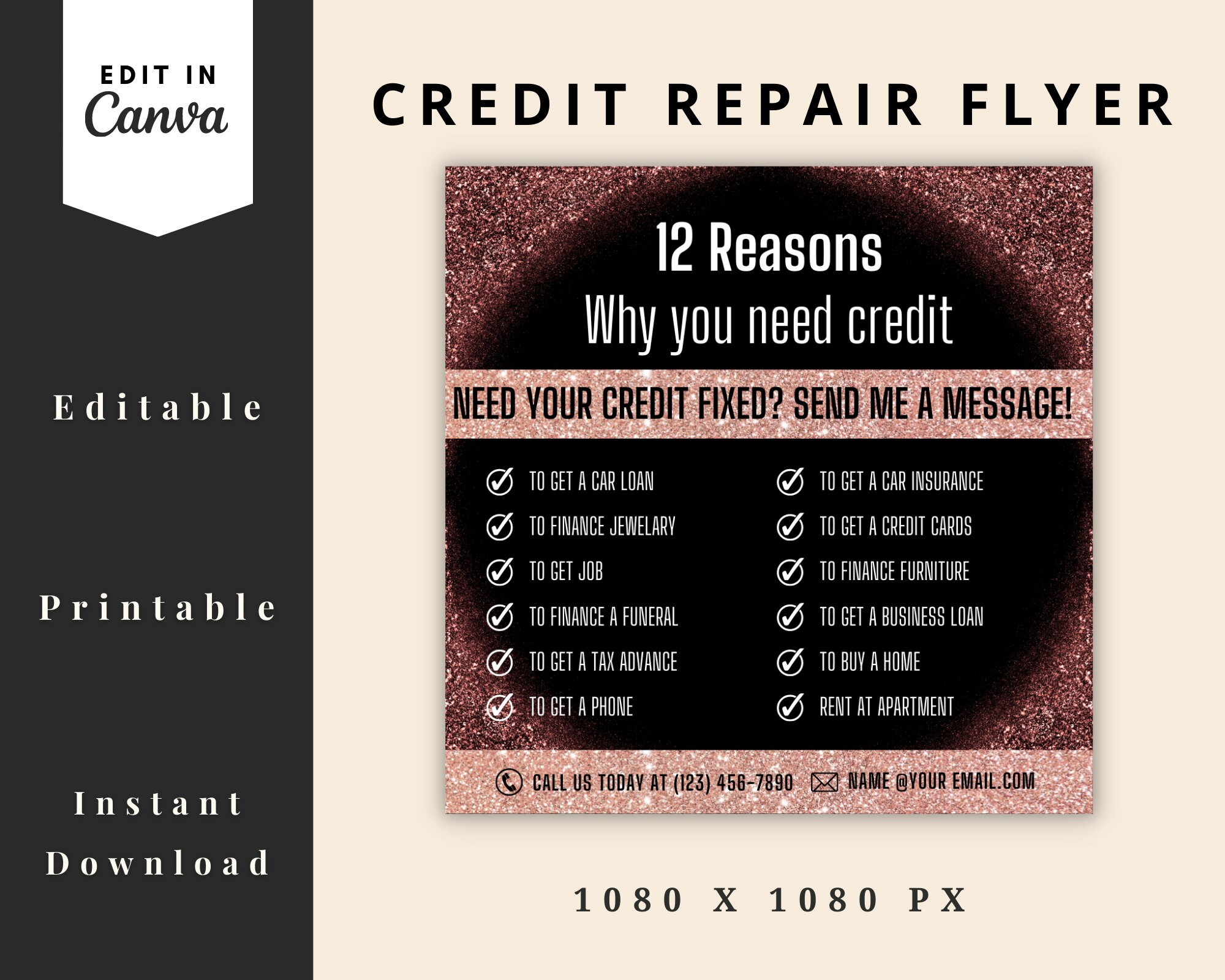 Credit Repair Flyers Template, Credit Repair Service, Tax Flyer, Tax ...