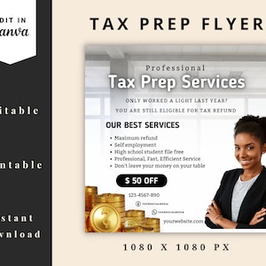 Tax Prep Flyer Bundle, Tax Prep Instagram, Tax Flyer Template, Prep ...