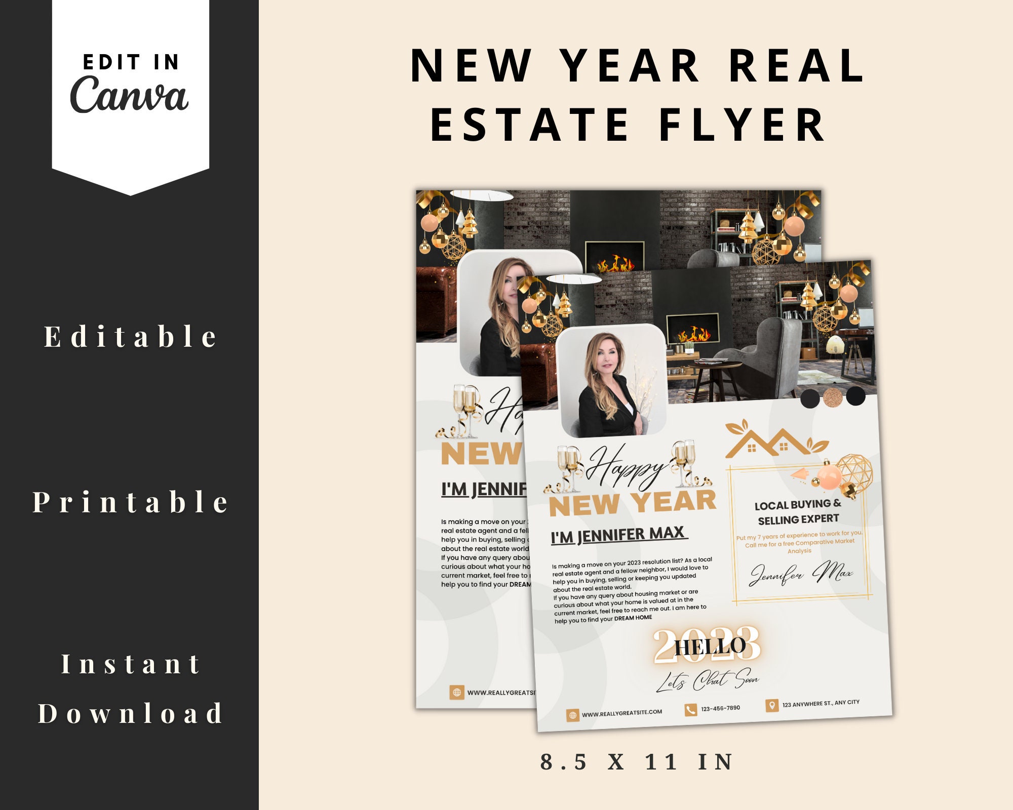 New Year Real Estate Flyer, Real Estate Introduction Flyer, Real Estate ...