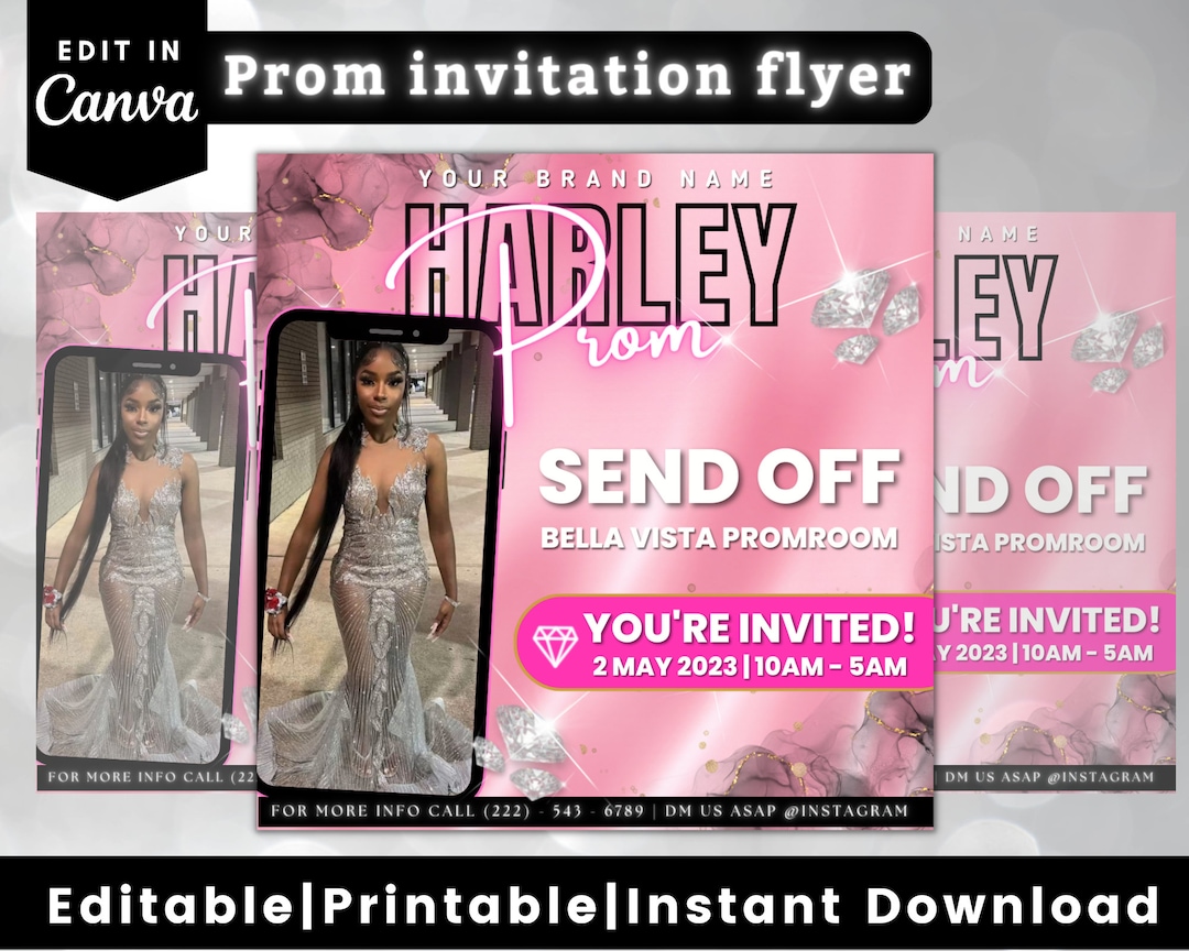 Prom Invitation Flyer, Prom Event Flyer, Prom Invitation, Prom Event ...