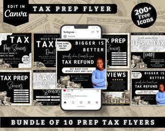 Tax Prep Flyer Bundle, Tax Prep Instagram, Tax Flyer Template, Prep ...