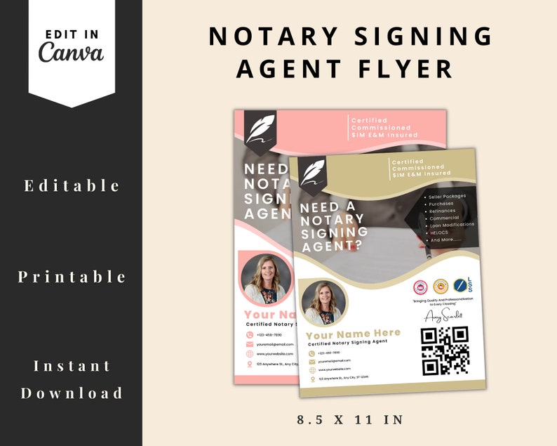 Notary Signing Agent Flyer, Notary Flyer, Notary Diy Flyer, Flyer ...