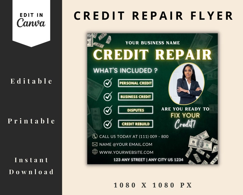 Credit Repair Service Flyers, Credit Repair Marketing,credit Template ...