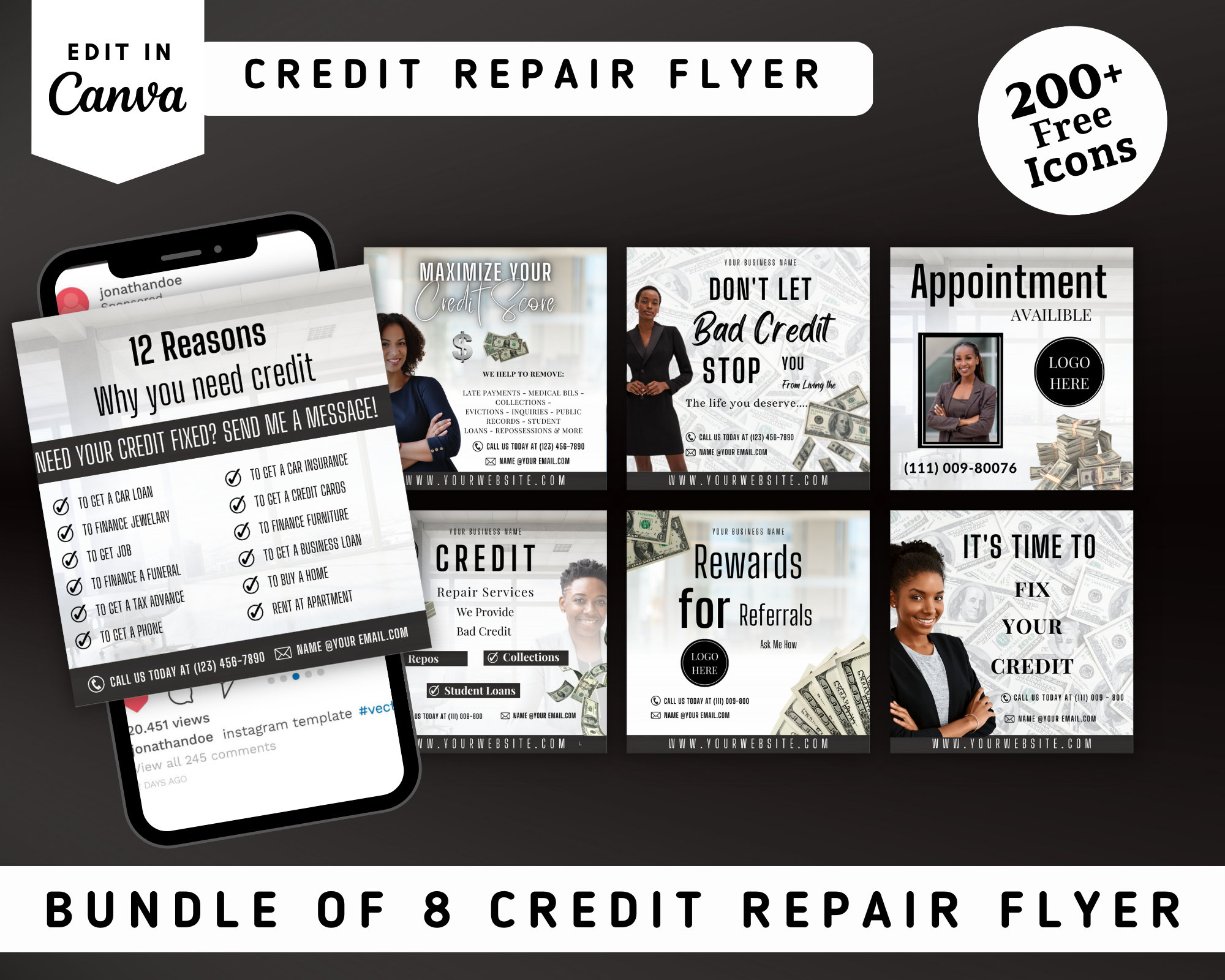Credit Repair Flyers Template, Credit Repair Service, Tax Flyer, Tax ...