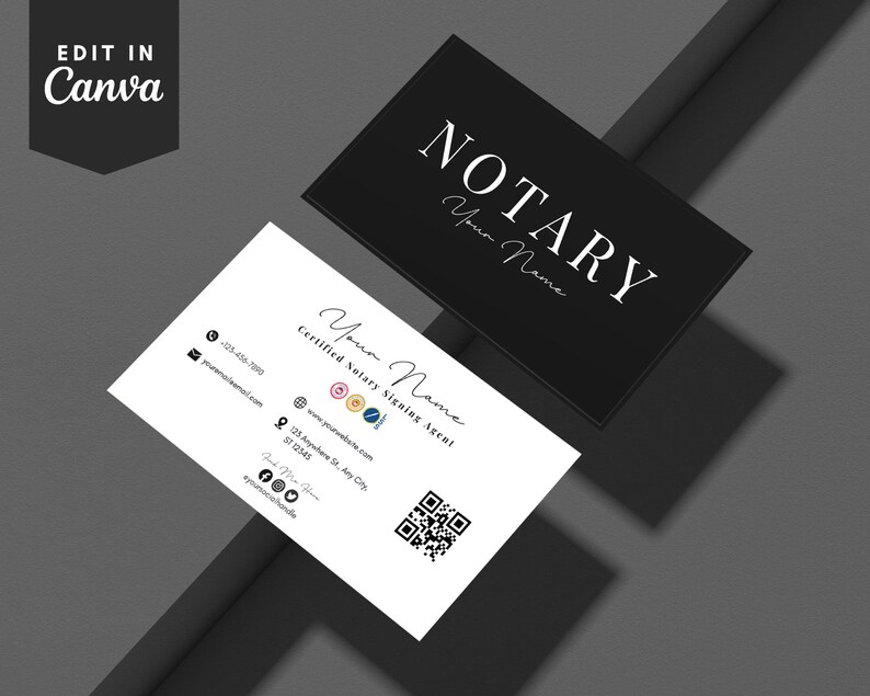 Notary Public Business Card,notary Marketing,notary Business Card Template,notary Signing Agent ...