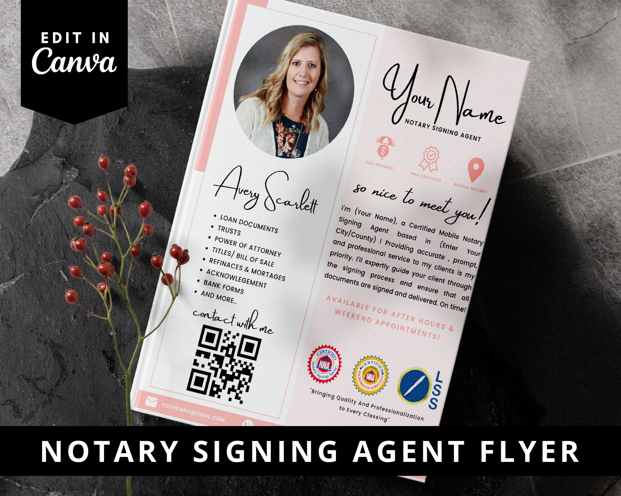 Notary Flyer Notary Signing Agent Flyer Notary Diy Flyer - Etsy