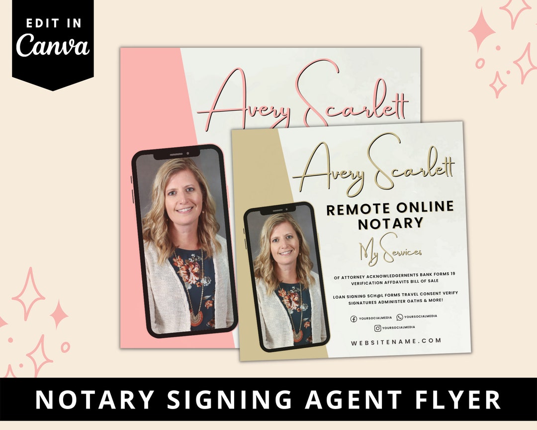 Notary Marketing, Notary Signing Agent Flyer, Notary Flyer, Notary Diy ...