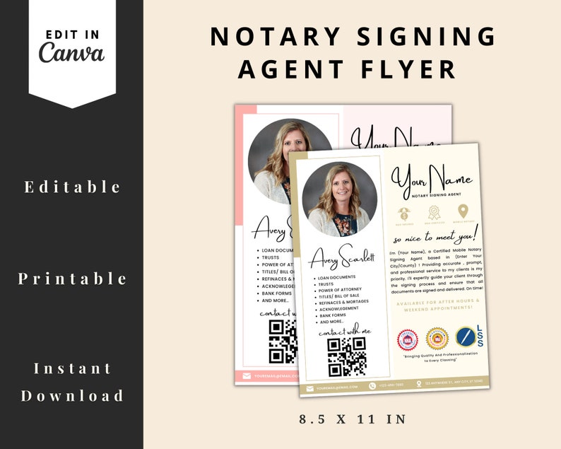 Notary Flyer Notary Signing Agent Flyer Notary Diy Flyer - Etsy